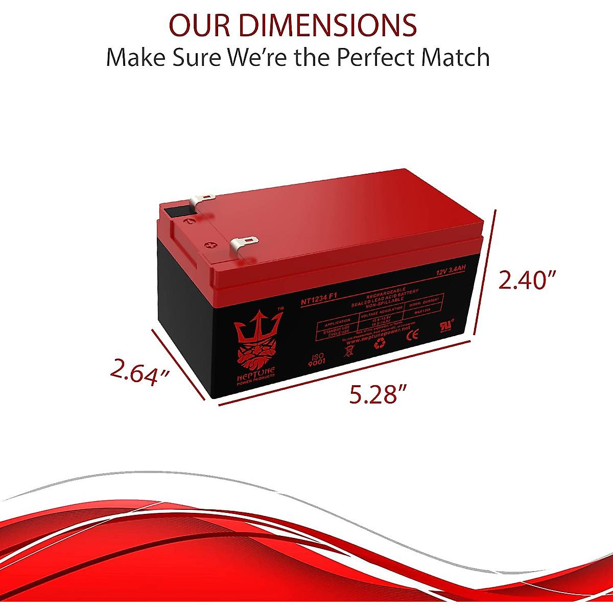 Neptune 12V 3.4Ah Replacement Battery for UB1234