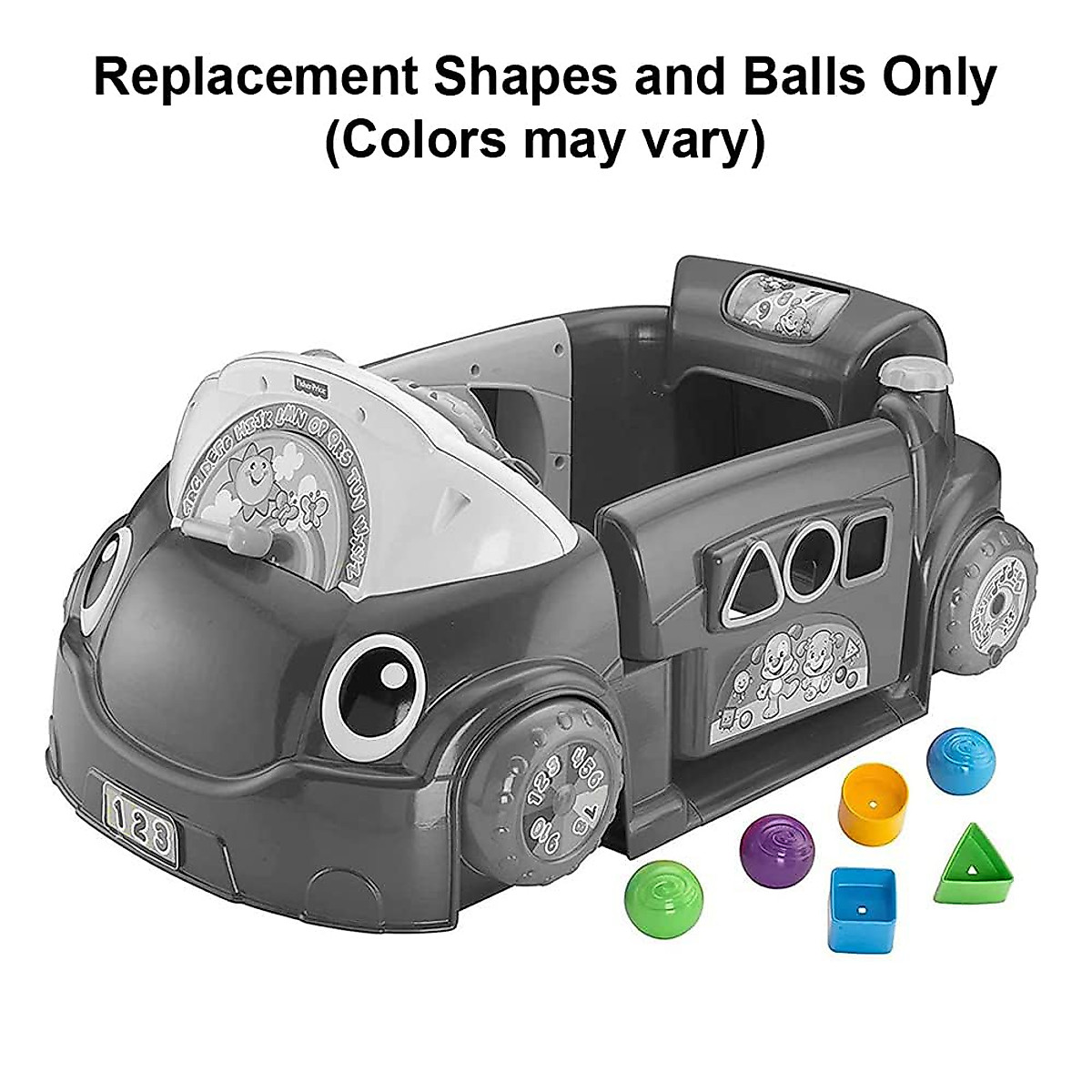 Ele Toys Replacement Parts for Fisher-Price Laugh and Learn Smart Stages Cruise Around Car - BMD91 - 3 Balls and 3 Shapes - Also Works with Model Y6965