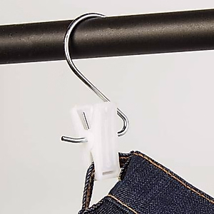SSWBasics Hanger Clips with Silver Hook - Pack of 50