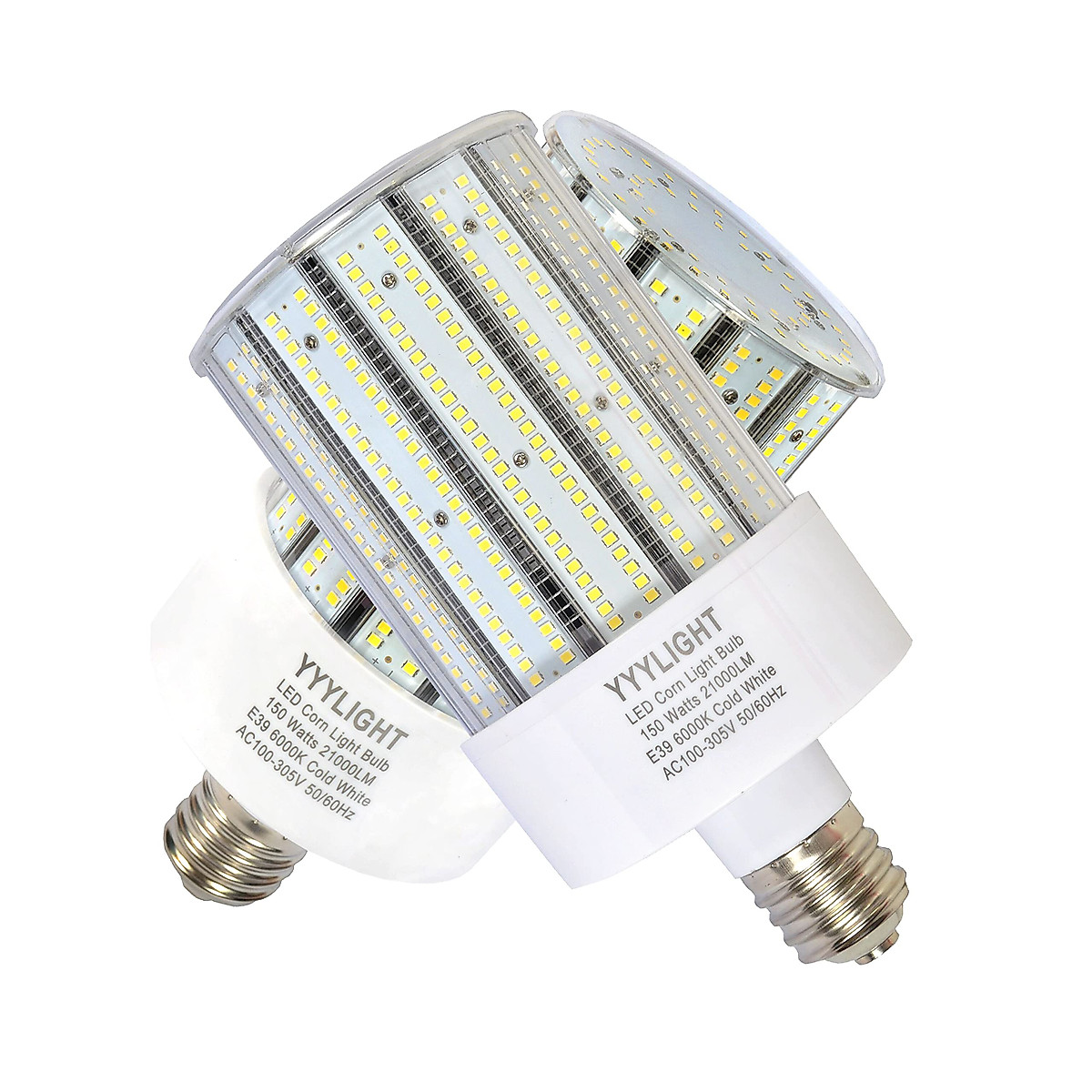 yyylight (2 Pack 150W LED Corn Bulb,E39 Mogul Base Led Light Bulb 6000K Cold White,LED Replacement 800W Metal Halide HID CFL Lamp for High Bay Shop Light Garage Warehouse