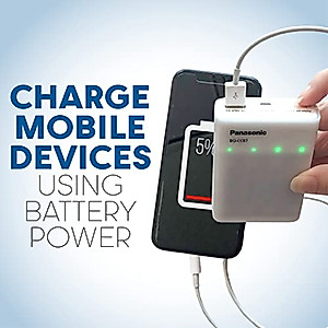 Eneloop Panasonic K-KJ87MCA4BA Individual Battery Charger with Portable Charging Technology and 4AA Rechargeable Batteries, White