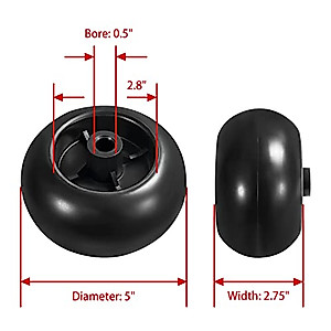 Parts Camp Deck Wheels Replacement 753-04856A Fits Cub Cadet RZT50 RZT54 LT1050 SLT1554 4 Packs