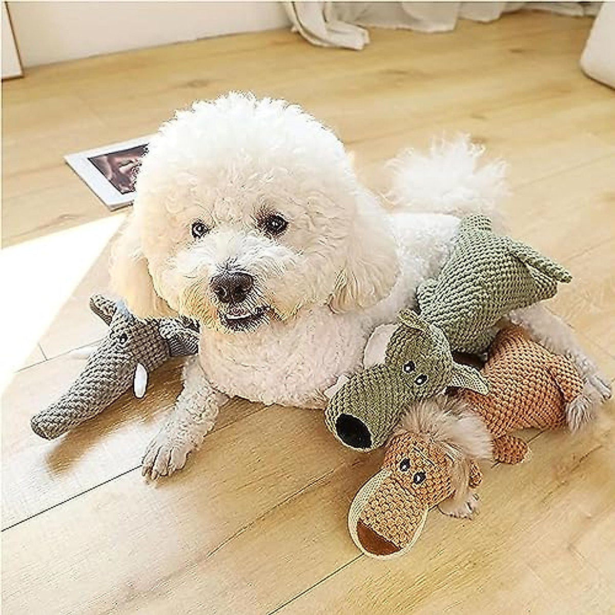 Robustplush - Immortal Squeaker Plush Toy for Aggressive Chewers, Chew Robust Animal Toy for Dog, Dog Stuffed Animals Chew Toy Squeaky, Antarcking Indestructible Dog Toy