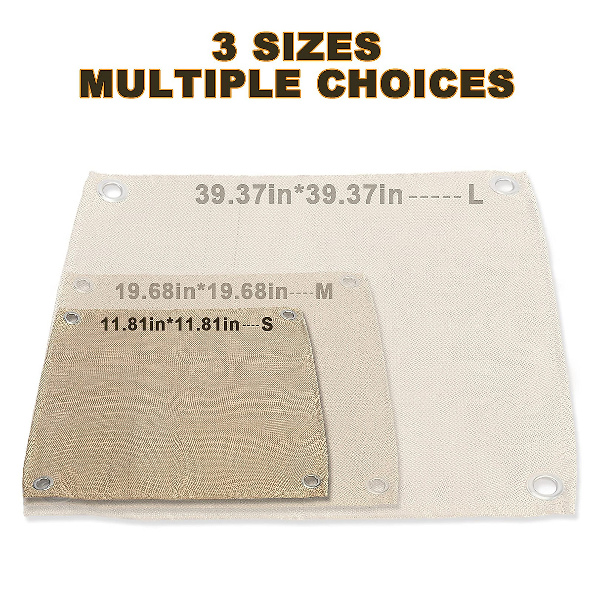 Washranp Fire Mat Glass Fiber Heat Insulation Grass Protection Reusable Easy to Carry Fireproof Blanket Fire Pit Mat for Outdoor Barbecue Camping 50 * 50cm