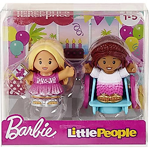 Fisher-Price Little People Barbie Toddler Toys Party Figure Pack, 2 Characters for Pretend Play Ages 18+ Months