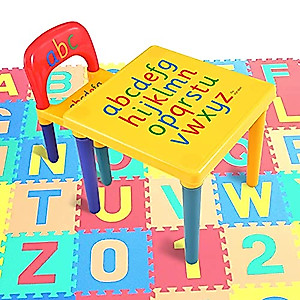 Children's Plastic Table and Chair Set, Which Can Be Used in Kindergartens, Homes, Gardens and Amusement Parks ( Color : JE08399 )