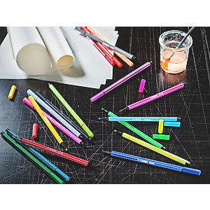 STABILO Fineliner + Premium Fiber-Tip Pen point 88 + Pen 68 - ARTY - Pack of 36 - Assorted Pastel Colors