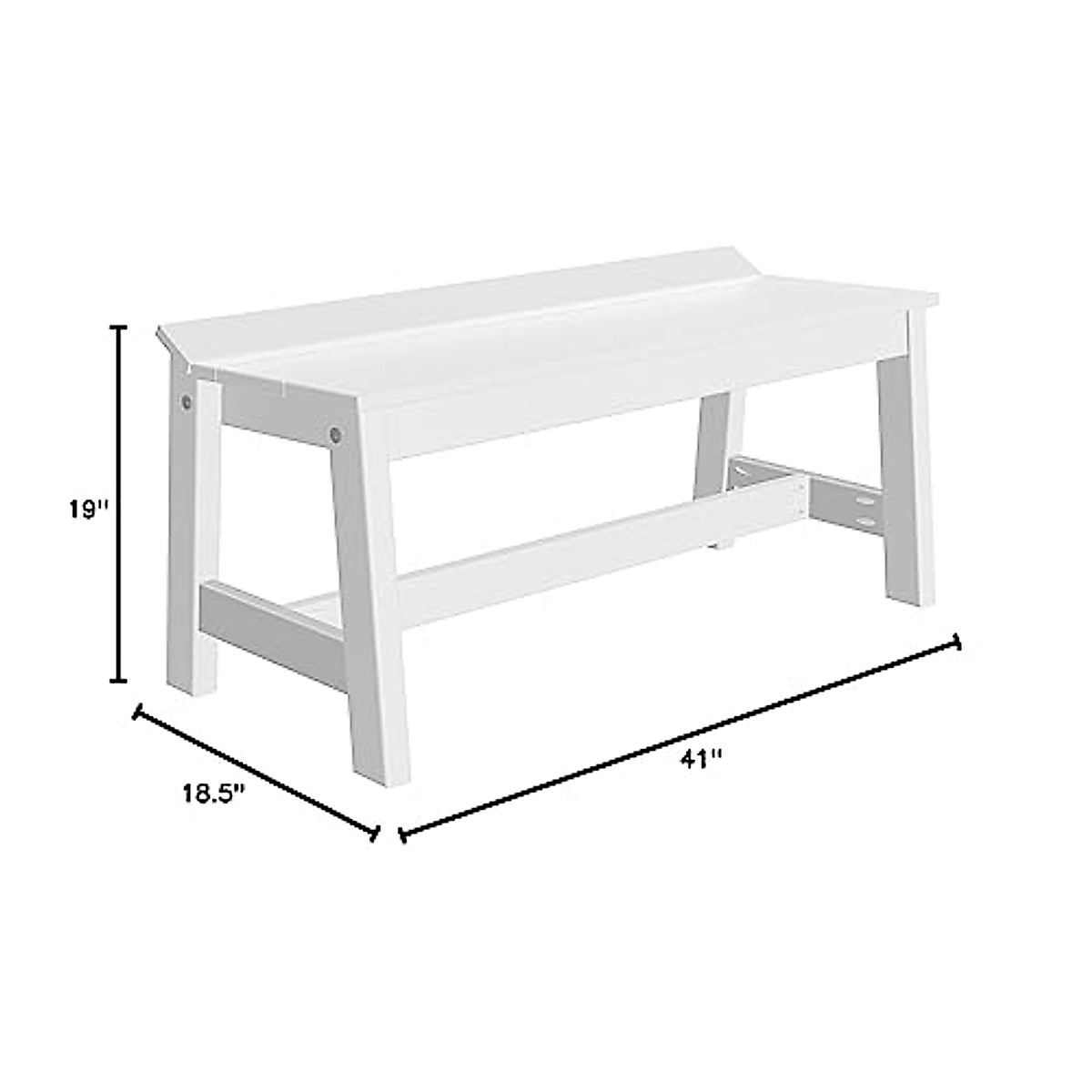 LuxCraft Café Poly Outdoor Dining Bench (White, 41")