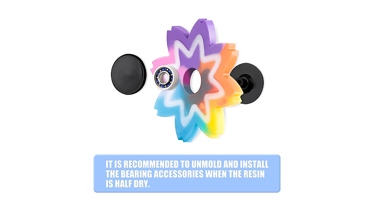 DIY Fidget Spinner Kit with 9 Molds & 10 Bearings