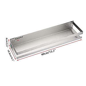 OwnMy 2PCS 16 Inch Shower Shelf Bathroom Inside Shower Caddy Stainless Steel Shower Racks Shower Baskets, Metal Kitchen Organizer Racks Floating Shelves Wall Mount Rectangular Corner Shower Shelves