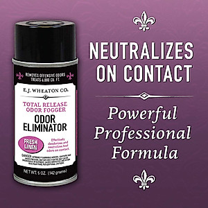 E.J. Wheaton Co. Odor Eliminator, Total Release Odor Fogger, 3 Pack, Effectively Deodorizes and Neutralizes Foul Odors on Contact, Fresh Linen (5 OZ)