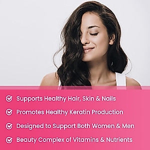 NutraChamps Hair Skin & Nails Gummies | Biotin with Collagen & Keratin | 5000mcg Biotin Beauty Complex | Vitamin Supplement for Women & Men | Berry | Healthy Hair, Radiant Skin & Strong Nails