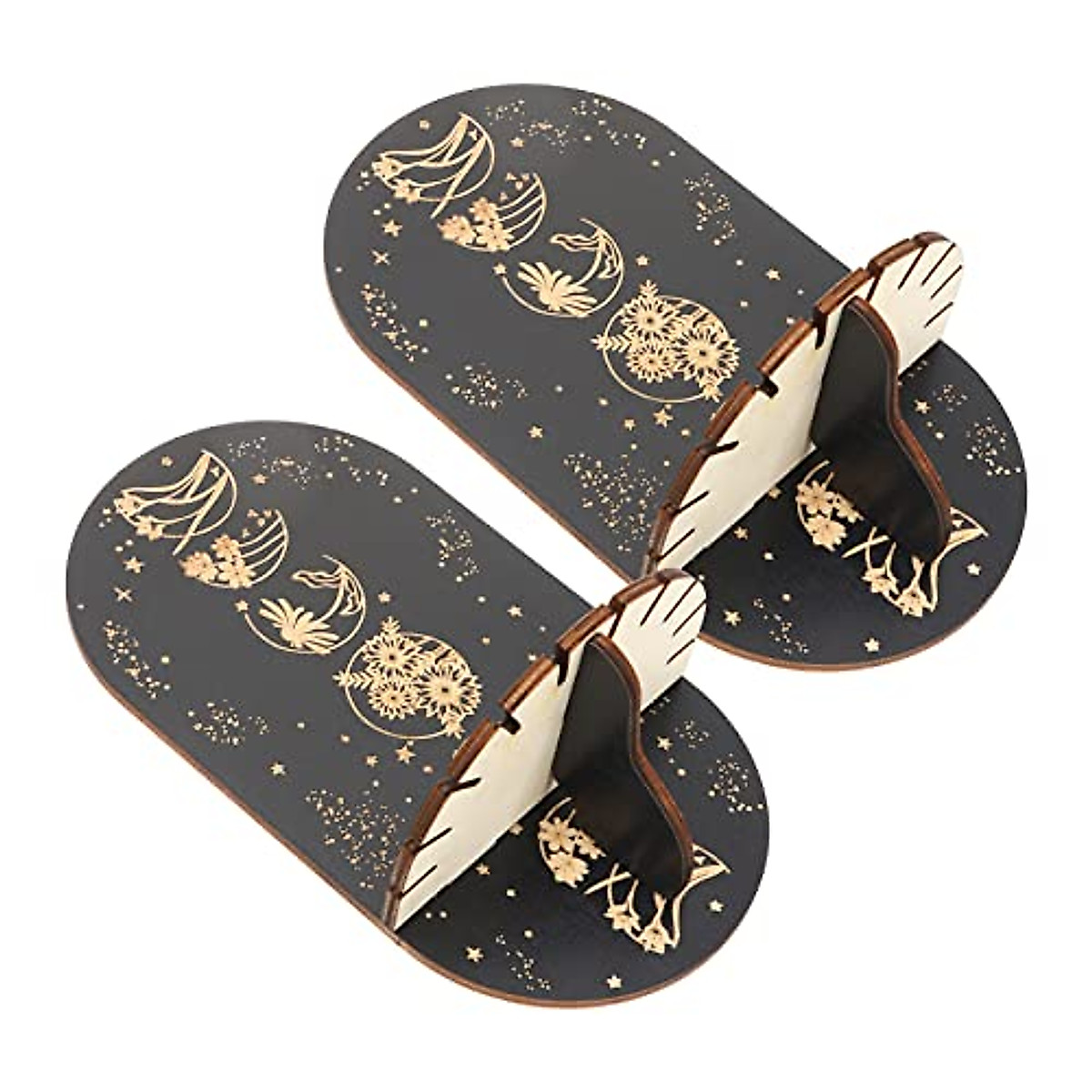 Amosfun 10 pcs Hanging Display Rustic Room Decoration Supplies Living Essential Style Shelves Organizer Crystals Crystal Phrase Oil Wooden Gems Floating Bed Mounted Phase Holder Stand