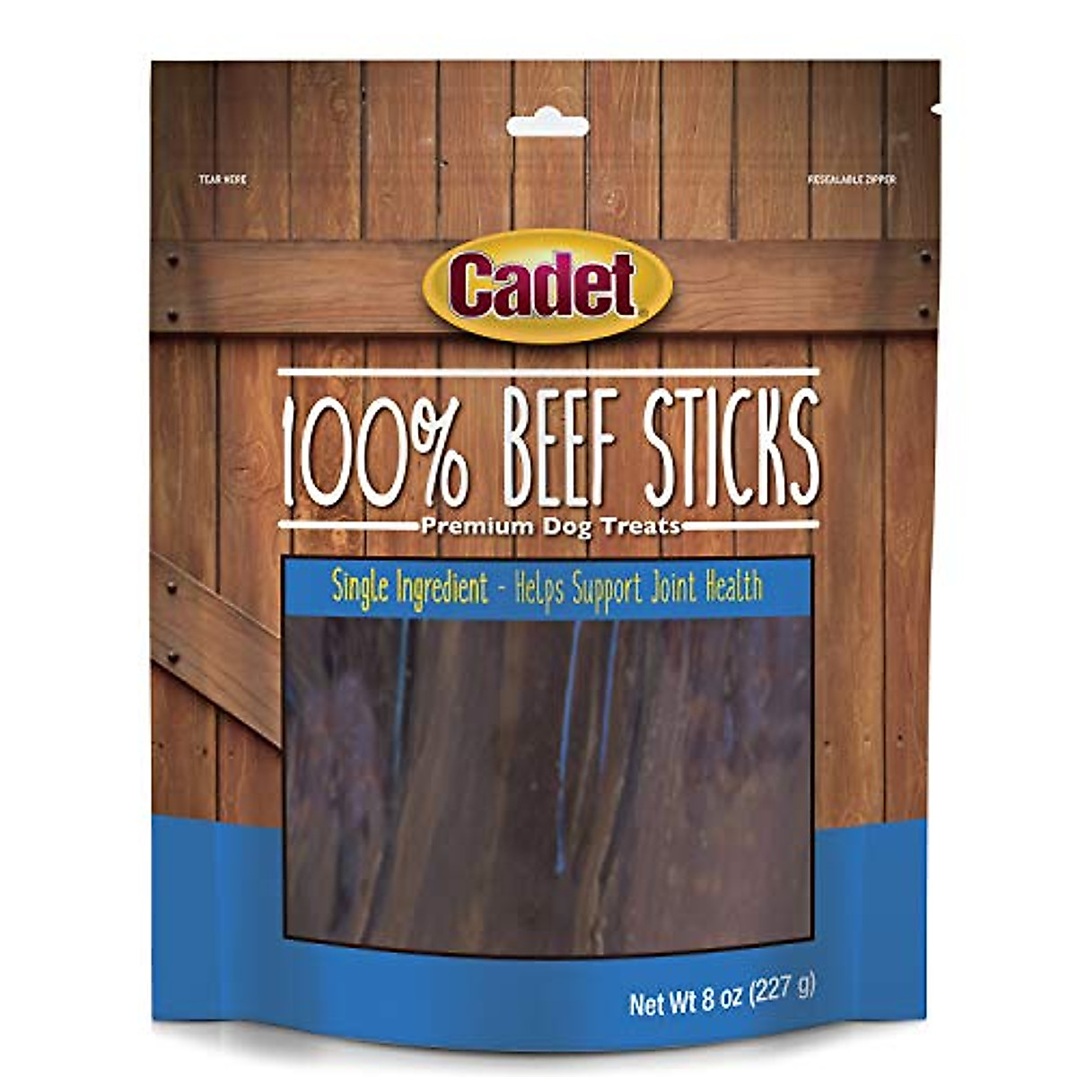 Cadet 100% Beef Strips Dog Treats - Long-Lasting, Healthy & Natural Beef Esophagus Treats for Small & Large Dogs - Low Calorie & High Protein Dog Chews (8 oz.)