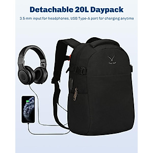 Hynes Eagle 2 in 1 Travel Backpack 22 inches Carry on Luggage 63L Rolling Backpack for Men Women with Packing Cubes 3PCS Set