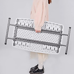 CNCEST Foldable Tray Table Small Personal Folding Table Indoor Outdoor Commercial Portable Dining Table Snack Desk Adjustable Height Stand Up Folding Desk for Home Garden Office White 30.31x19.69