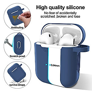 Kurdene Compatible AirPods Case Cover Silicone Protective for Apple Airpod Case 2nd &1st Generation (2 Pack)