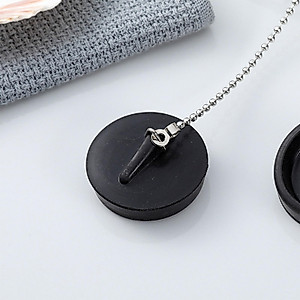 Gllehkt Universal Rubber Bath Plug with Chain Drain Stopper Handy Rubber Bath Plug for Kitchen & Bathroom Sinks 40mm Great