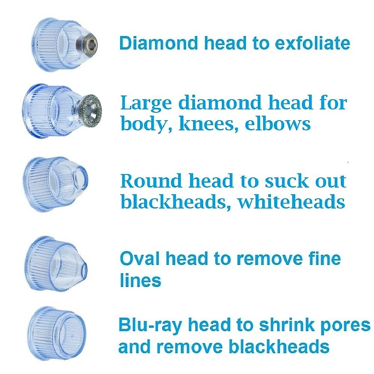 Microdermabrasion Machine - Appolus Premium Diamond Microdermabrasion Device for Flawless Glowing Skin - 2 Diamond Tips - 5 Heads - Anti-Aging - Pore Lines Wrinkles Sagging Minimizer