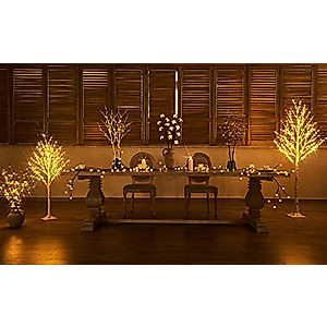 LITBLOOM Lighted Birch Twig Tree with Fairy Lights 4FT 200 LED 6FT 330 LED Lights for Indoor Outdoor Home Christmas Decoration