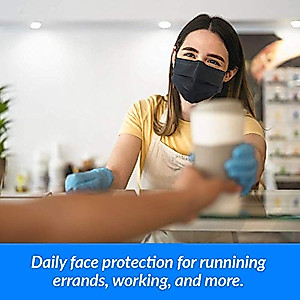 Reli. Black Face Mask (50 Masks) Disposable Black Mask, 3 PLY Protection with Filter Layer - Breathable, Elastic Ear Loop Mask - Face Protection, 50 Pack Pcs (Black)