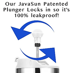 JavaSun French Press Travel Mug 16oz, Large Deluxe Coffee and Tea maker (White)