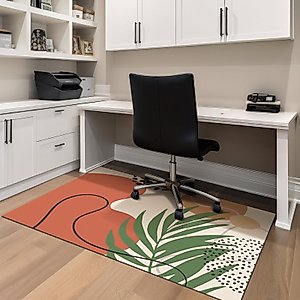 Shellwei Office Chair Mat for Hardwood Floor Abstract Desk Chair Mat 36 x 48 Inches Computer Floor Mat Under Desk Rug for Boho Office Home Desk Supplies