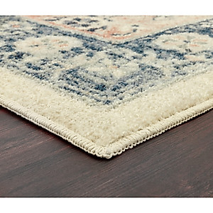 Maples Rugs Caprice Boho Medallion Trellis Kitchen Rugs Non Skid Accent Area Carpet [Made in USA], Blue, 2'6 x 3'10