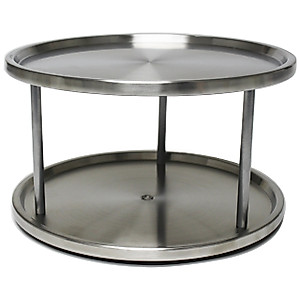 Lazy Susan Stainless Steel – 2 Tier Design Turntable- By Metro Fulfillment House
