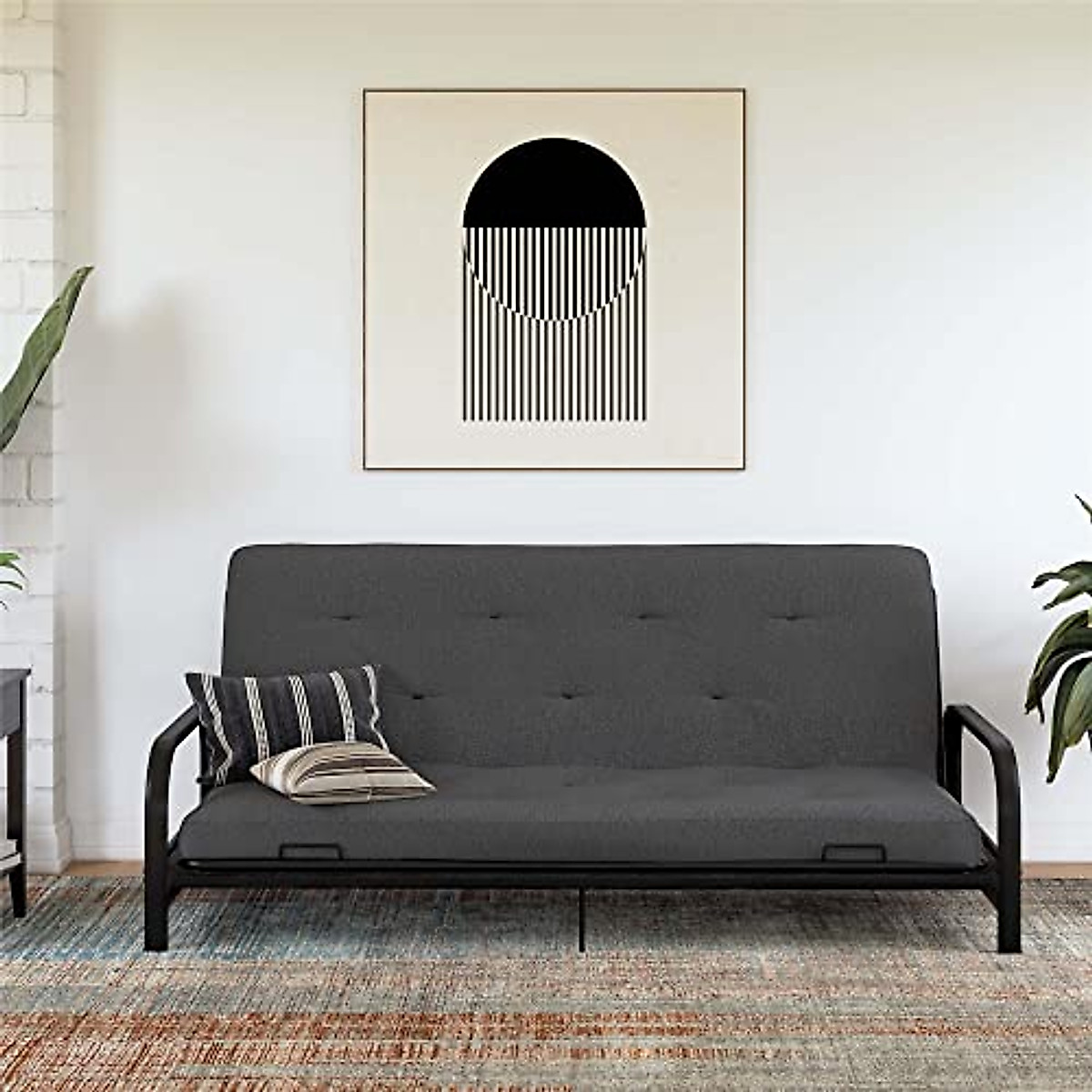 DHP Trule 6-Inch Bonnell Coil Futon Mattress, Microfiber, Full, Dark Gray