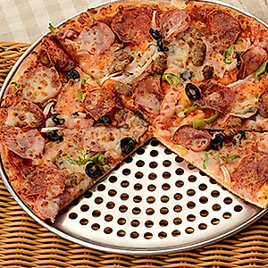 YARDWE Pizza Pan for Oven, 9 inch Nonstick Round Pizza Baking Sheet, Stainless Steel Pizza Pan with Holes, Nonstick Bakeware for Home Baking Kitchen Oven Restaurant (9 inch)