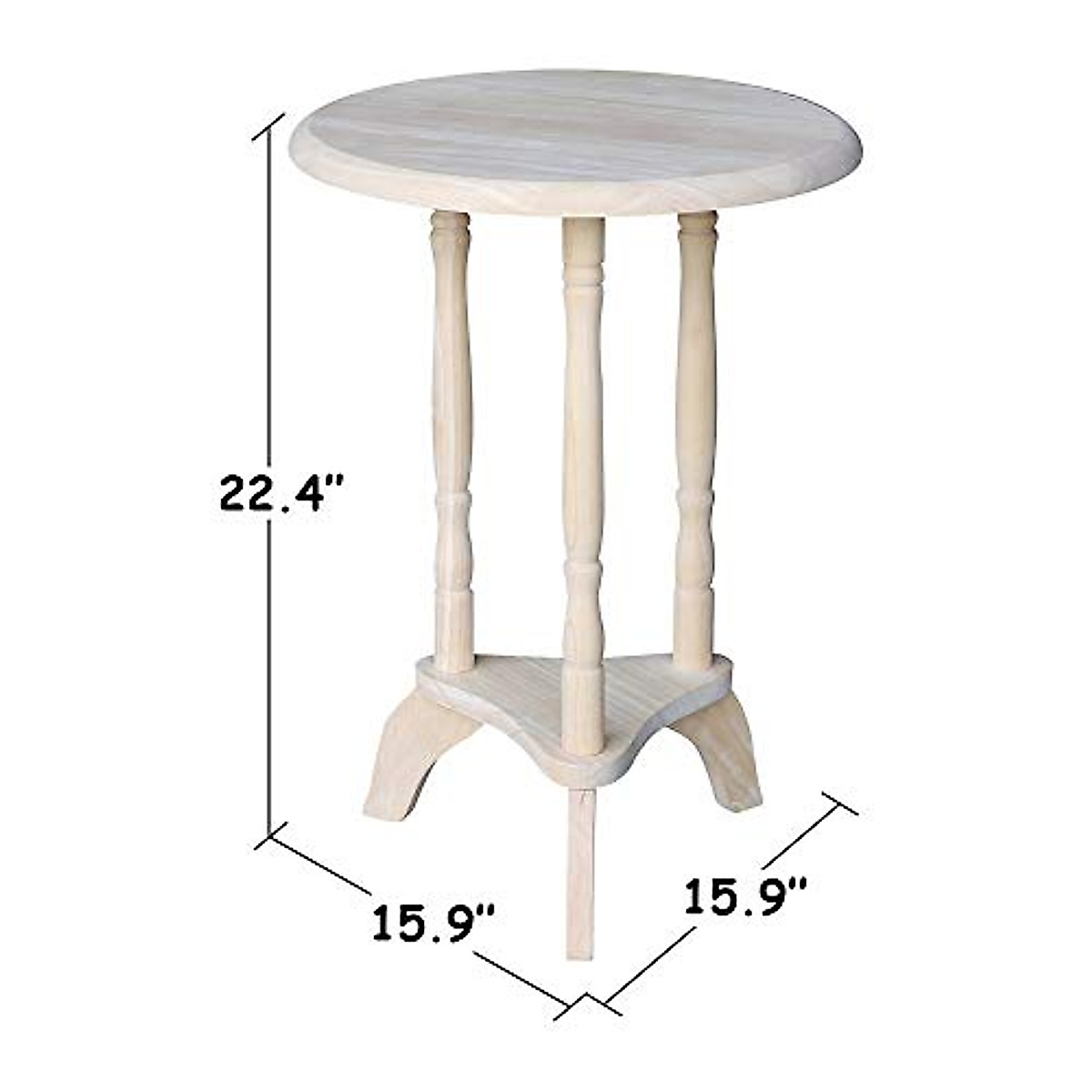 International Concepts Round Plant Table, L: 16 x W: 16 x H:23, Unfinished