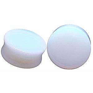 Opalite Organic Stone Ear Plugs Gauges Sold in Pairs (14mm- 9/16 inch)