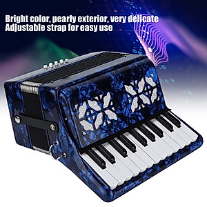 Accordion 22 Key 8 Bass Piano Accordion Keyboard Instrument Adjustable Accordion Strap Pure Sound Keyboard Accordion for Performance Amateur Musicians and Professionals