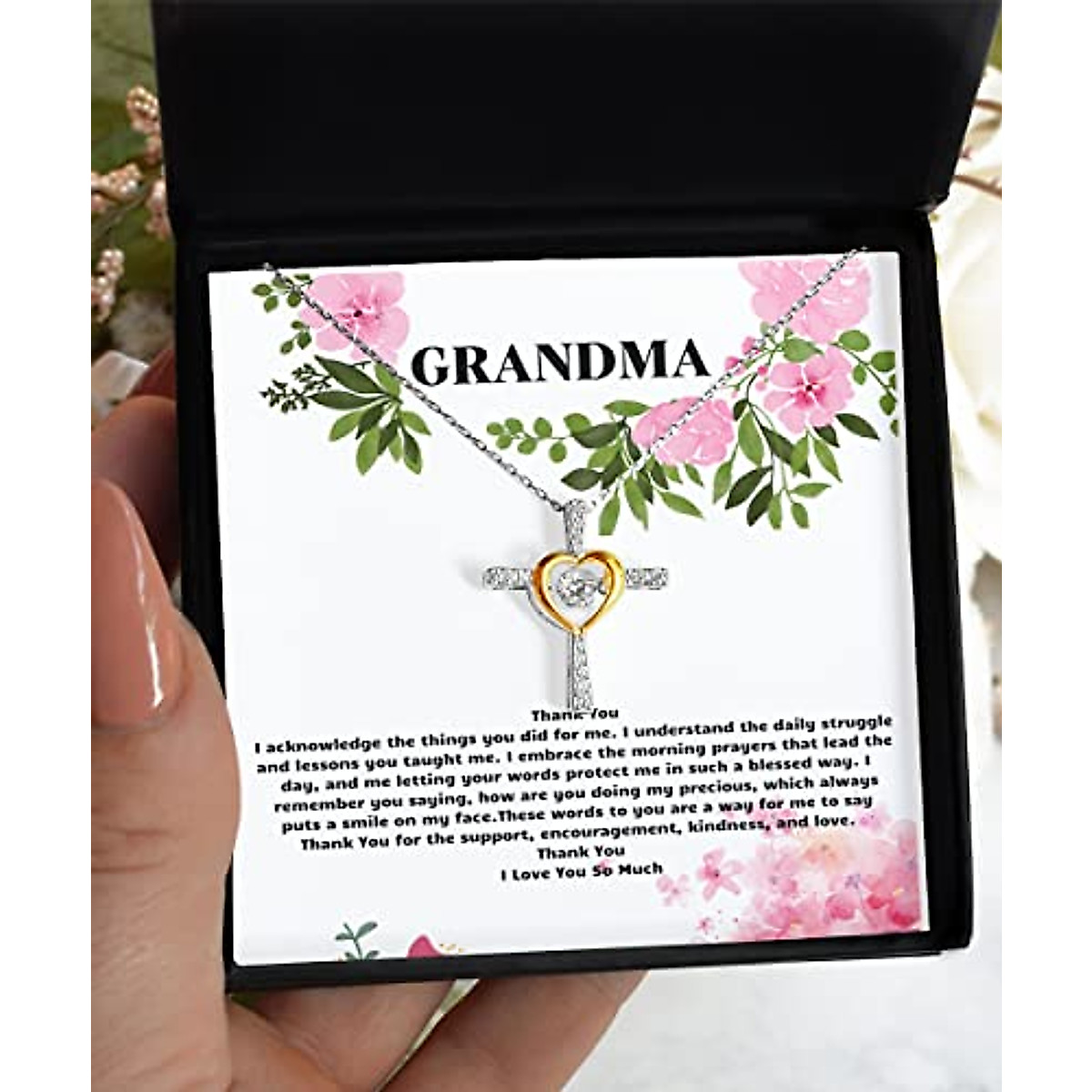 Grandma Thank You, Grandma Gifts 925 Sterling Silver, Message Card Jewelry, Grandma Gifts From Grandchildren Jewelry, Mama gifts, Mama Gifts From Daughter