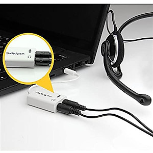 StarTech.com 4 Position Microphone and Headphone Splitter – 3.5 mm – 4 Pin / 4 Pole – Mic and Audio Combo Splitter Cable (MUYHSMFFADW), White