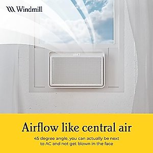 Windmill Smart Inverter Air Conditioner with Whisper Tech, Easy to Install, Ultra Quiet Window Air Conditioner, 35% More Efficient, Auto-Dimming LED Display, App and Voice-Enabled, 8,000 BTU