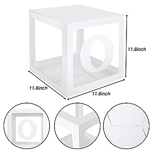 RUBFAC One Boxes for 1st Birthday, First Birthday Decorations for Boy Girls, 3pcs Baby Shower Boxes with 24pcs Balloons ‘ONE’ ‘TWO’ Letters for Birthday Backdrop, Cake Smash Photo Props