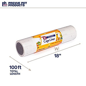 Prevue Hendryx Pet Products T3 Antimicrobial Cage Liner, 21-1/2-Inch by 100-Feet, White