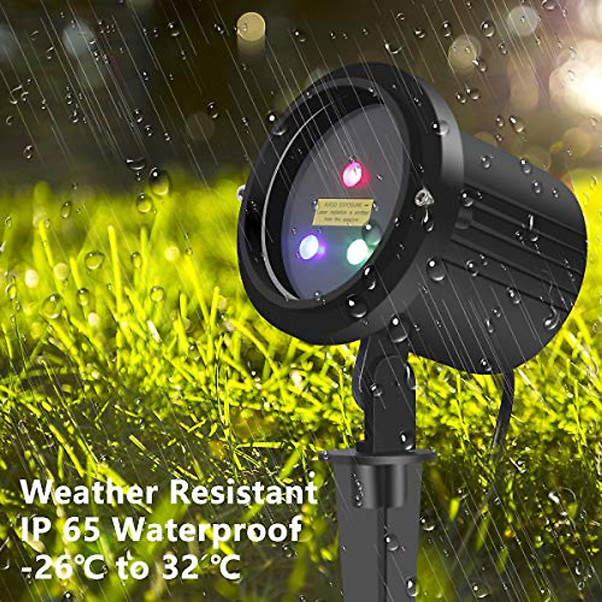 SUNYAO 3 Color Motion Laser Christmas Lights Projector with RF Remote,Outdoor Garden Laser Lights Moving RGB Stars Show for Christmas (RGB Motion)
