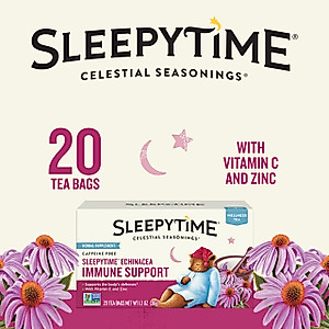 Celestial Seasonings Sleepytime Wellness Echinacea Immune Boost, Caffeine Free, 20 Tea Bags Box, (Pack of 6)