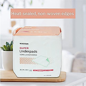 McKesson Super Underpads, Incontinence, Moderate Absorbency, 30 in x 36 in, 100 Count