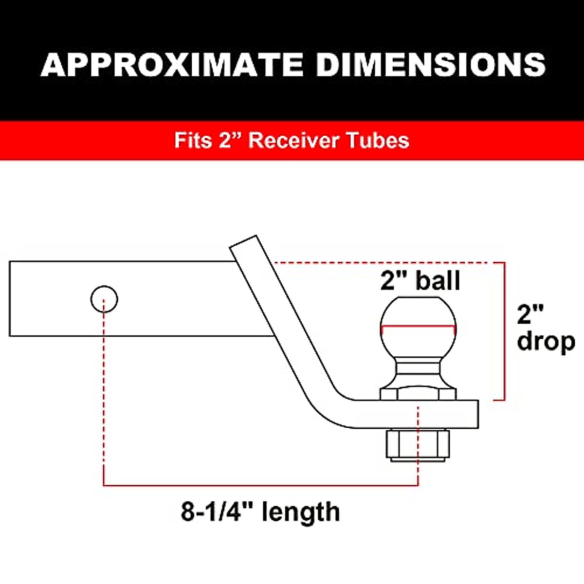 Torin ATRLY2003B Trailer Hitch Mount and Ball: 7,500 lb Capacity
