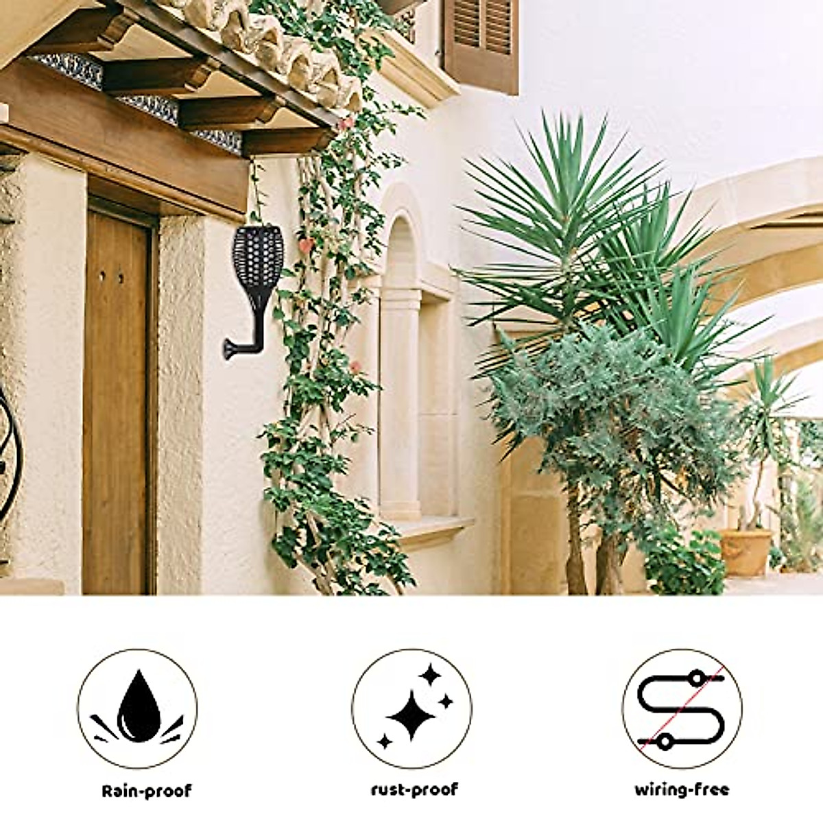 20Pcs Plastic Solar Torch Lights Outdoor Accessories, EsLuker.ly Replacement ABS Plastic Wall Bracket& Wall Mounting Base for Solar Torch Garden Lights Christmas Pathway Markers (Wall Connector+Base)