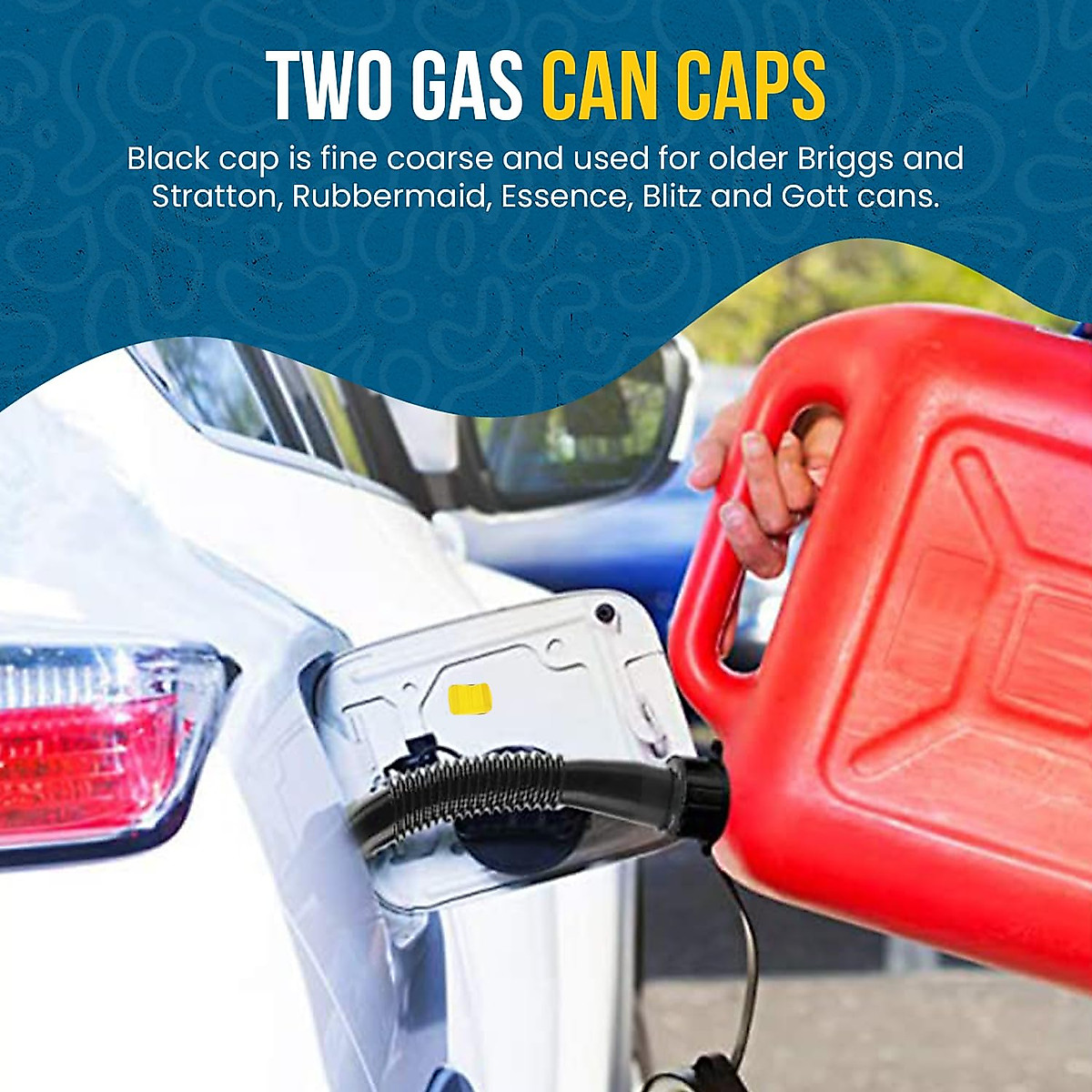 KP KOOL PRODUCTS Gas Can Spout Replacement with Extension Spout - Gas can nozzle - Gas can vent kit & Gasket Filters - Used for Old 5 Gallon gas can spout - Blitz - Midwest - Scepter and Other Brands