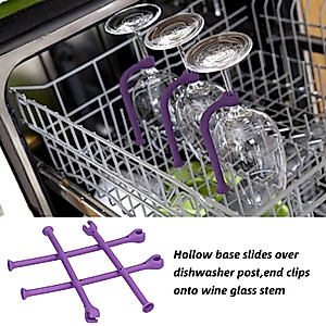 Wine Rack Glass Holder, Flexible 4Pcs Goblet Holder Wine Glass Dishwasher Protector for Home Bar Use