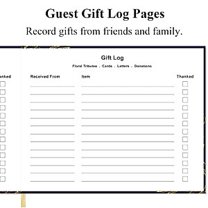 Funeral Guest Book - GuestBook for Memorial & Funeral Services, Guest Sign-in Book & Guestbook Planner, 440 Guests Entries with Name & Address, Memory Book for Funeral Guest Registry, 9" x 7", Black