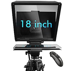 ILOKNZI i6/18 inch Wide Angle Teleprompter for 15.6" 360⁰ Hinge Laptop/Tablet with Adjustable Supports Wide-Angle Camera Lens, Prompter/Wedding Shooting/Facial Capture (18"-Max)