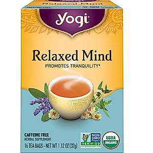 Yogi Tea - Relaxed Mind (6 Pack) - Supports Tranquility - Calming Tea with Gotu Kola and Lavender - Caffeine Free - 96 Organic Herbal Tea Bags