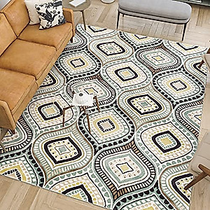 Aurora Large 7x10 Area Rug 7x10 - Indoor Area Rugs for Living Room - Dining Room Rug - Bedroom Rug - Kitchen Rug - Entryway Rug Contemporary Carpet - Alfombras para Salas Modernas Grandes